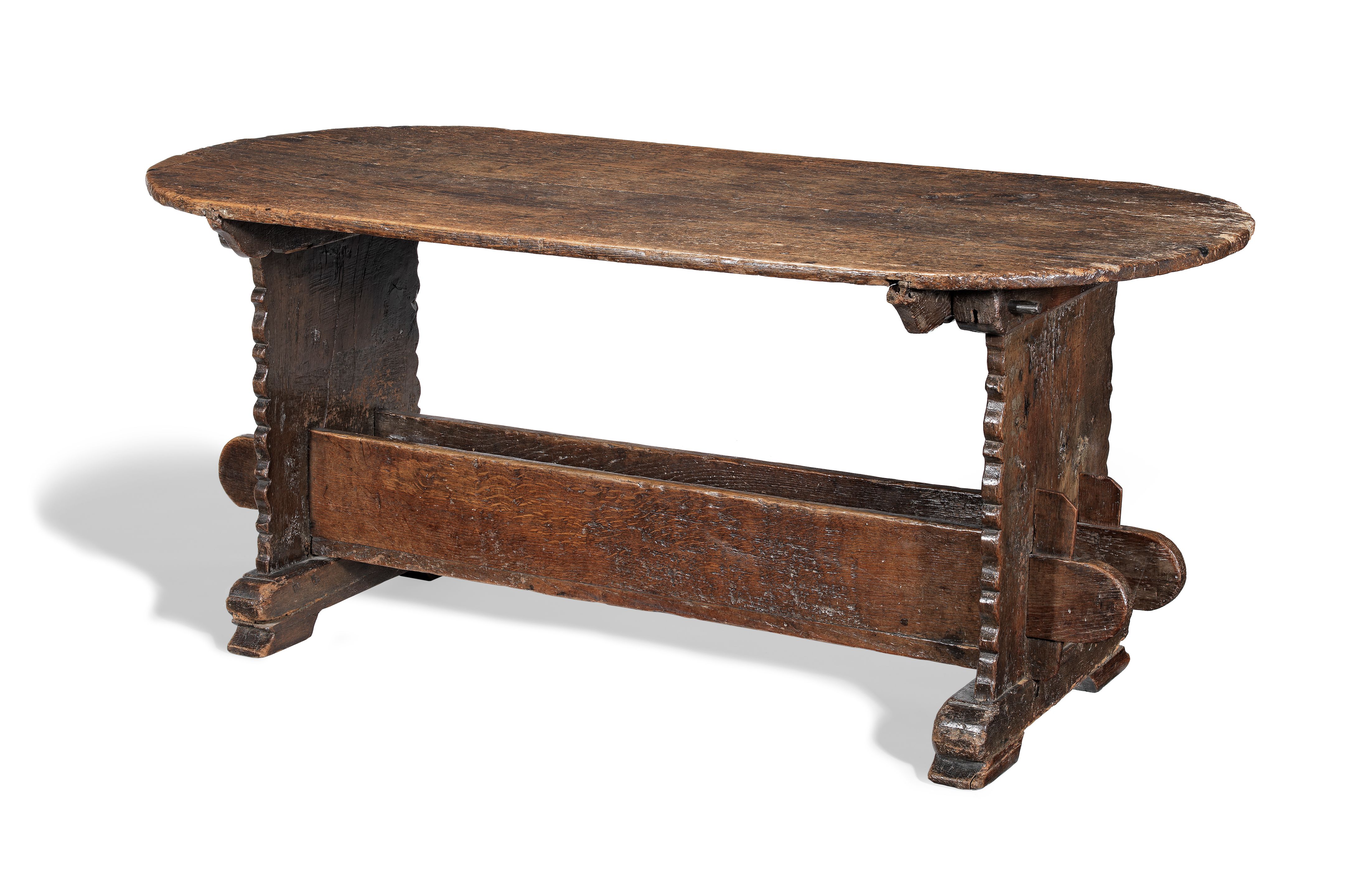 Bonhams : An interesting oak trestle-end table Late 16th / early 17th ...