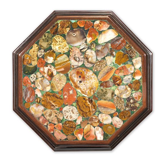 Bonhams : A mid 19th century 'cross-section cut' assorted mineral ...