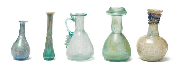 Bonhams Five Roman Glass Flasks 5