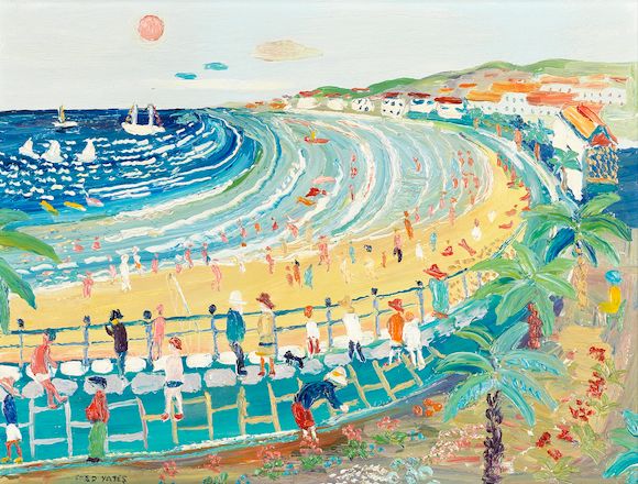 Bonhams : Fred Yates (British, 1922-2008) Torquay Beach
