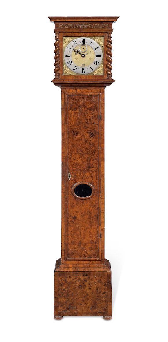 Bonhams : A LATE 17TH CENTURY BURR WALNUT VENEERED LONGCASE CLOCK WITH ...