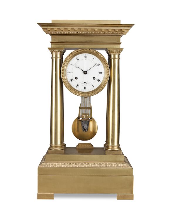 Bonhams : A 19th century French month-going centre-seconds gilt brass ...