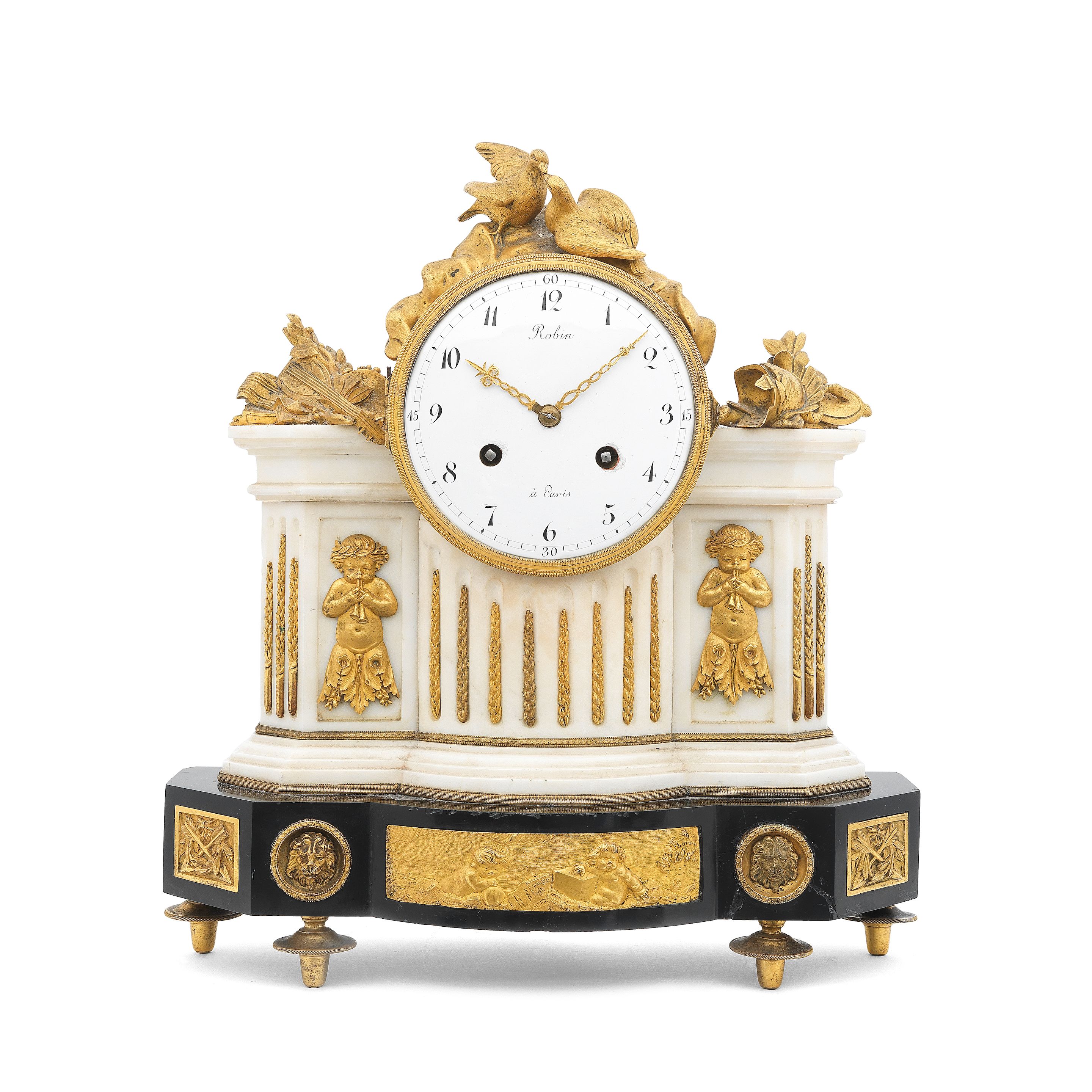 Bonhams : A good late 18th century French ormolu and marble figural ...