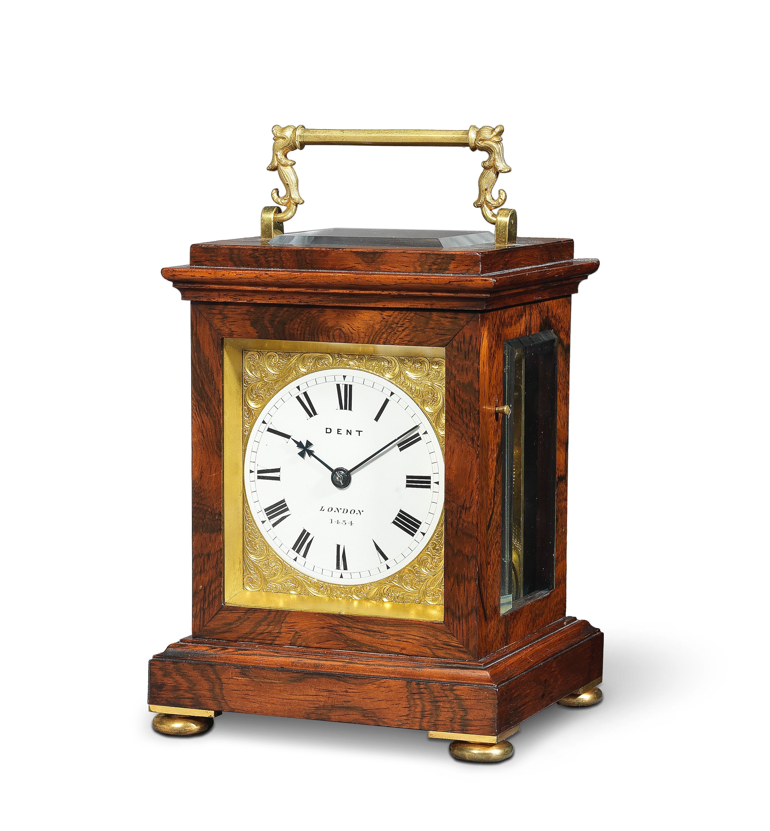 Bonhams : A good mid 19th century rosewood bell-striking travel clock ...