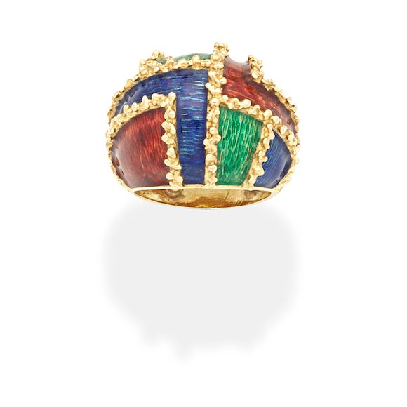 Bonhams : KUTCHINSKY: ENAMEL RING,