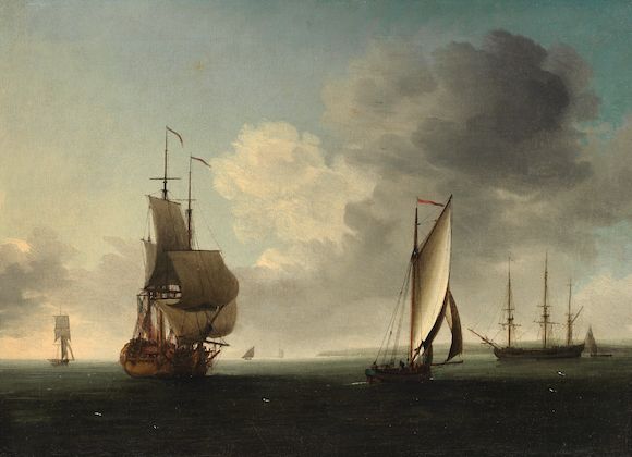 Bonhams : Charles Brooking (London 1723-1759) Shipping in a gentle breeze