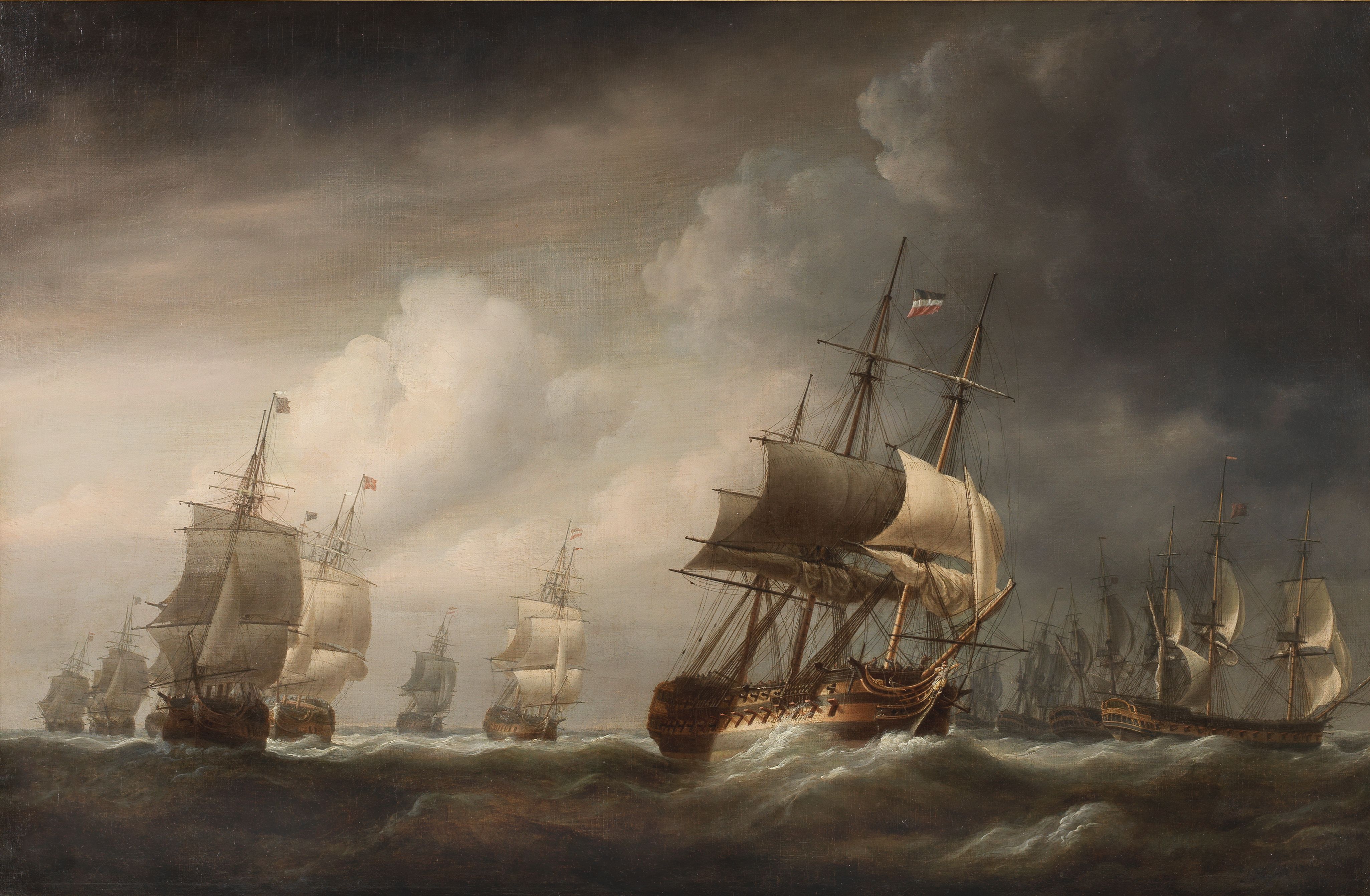 Bonhams : Nicholas Pocock (British, 1740-1821) A fleet of East Indiamen ...