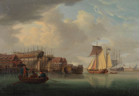 Bonhams : William Anderson (British, 1757-1837) The Thames at Deptford
