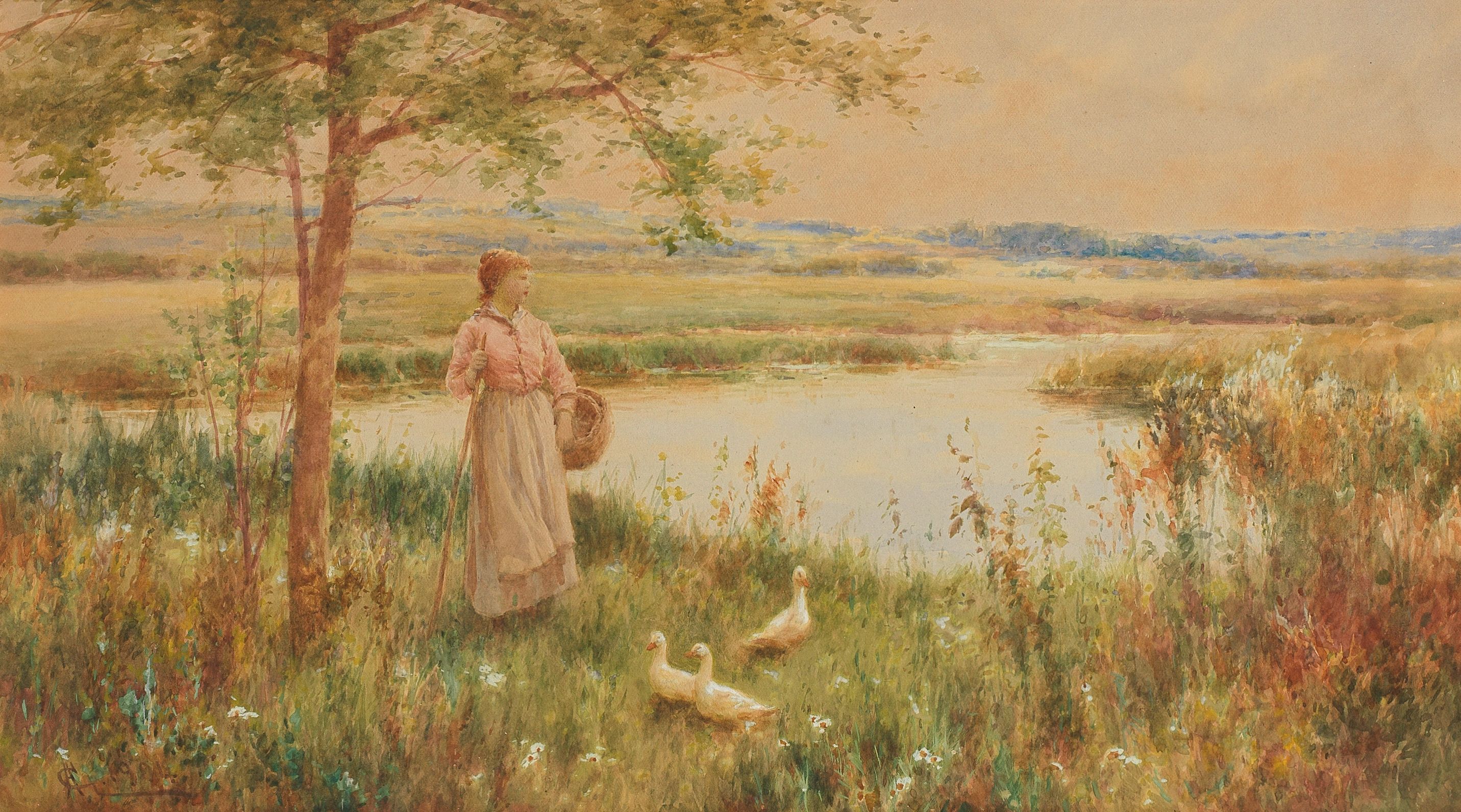 Bonhams : Alfred Glendening, Jnr. (British, 1861-1907) Near Goring on ...