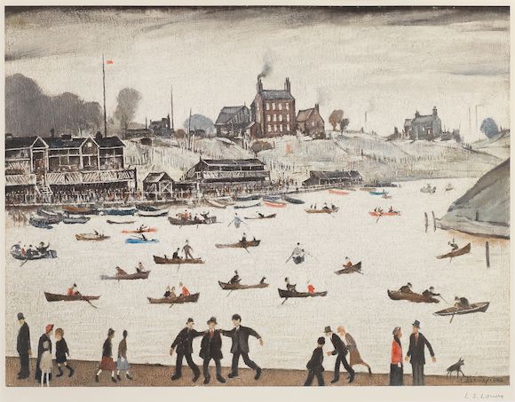 Bonhams : Laurence Stephen Lowry R.A. (British, 1887-1976) Crime Lake ...