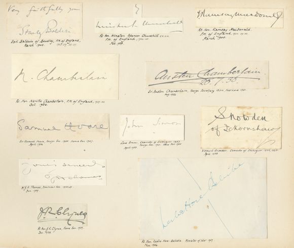 Bonhams : ALBUM Extensive collection of cut signatures and autographs ...
