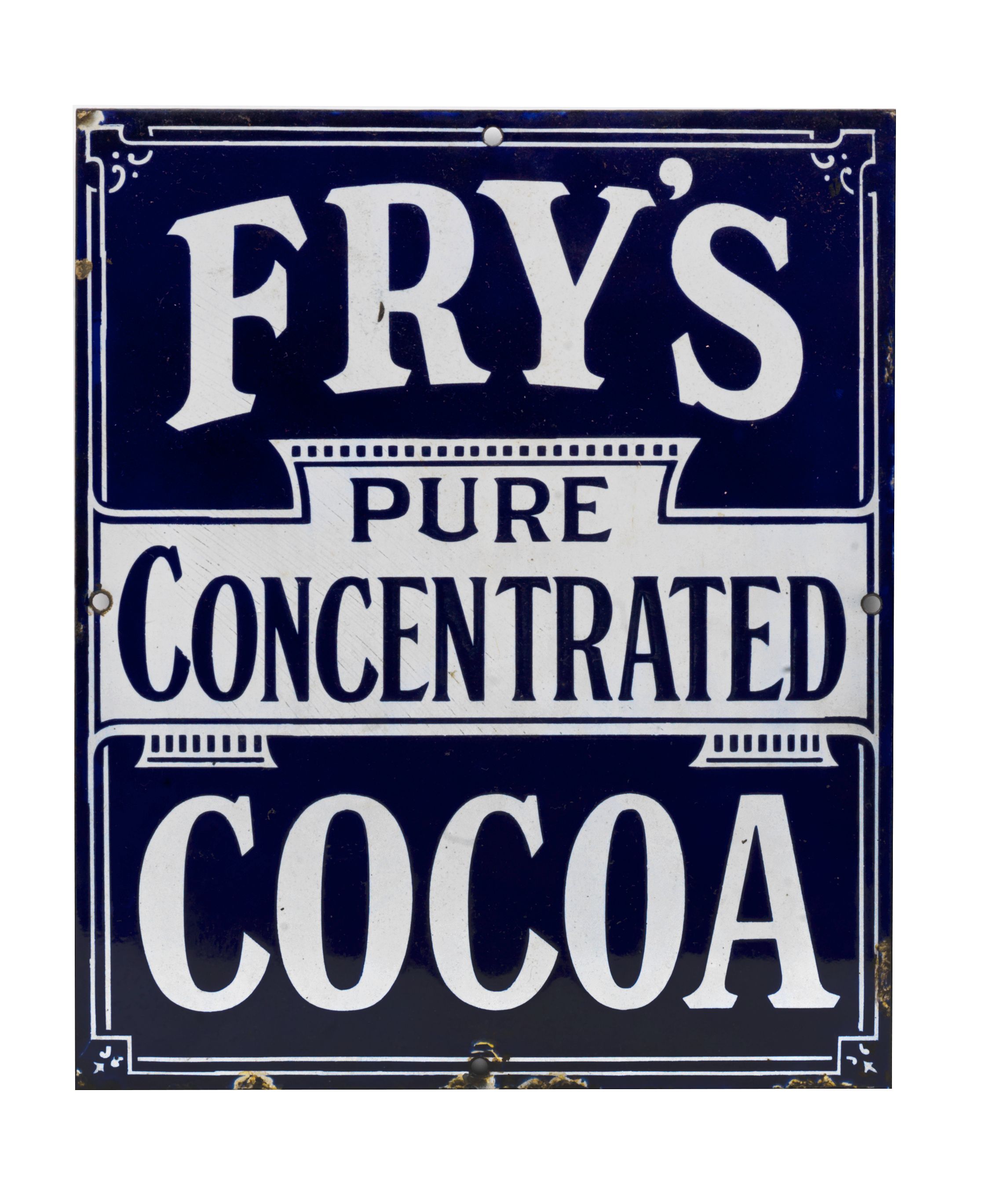 Bonhams Cars : A Fry's Pure Concentrated Cocoa enamel sign,
