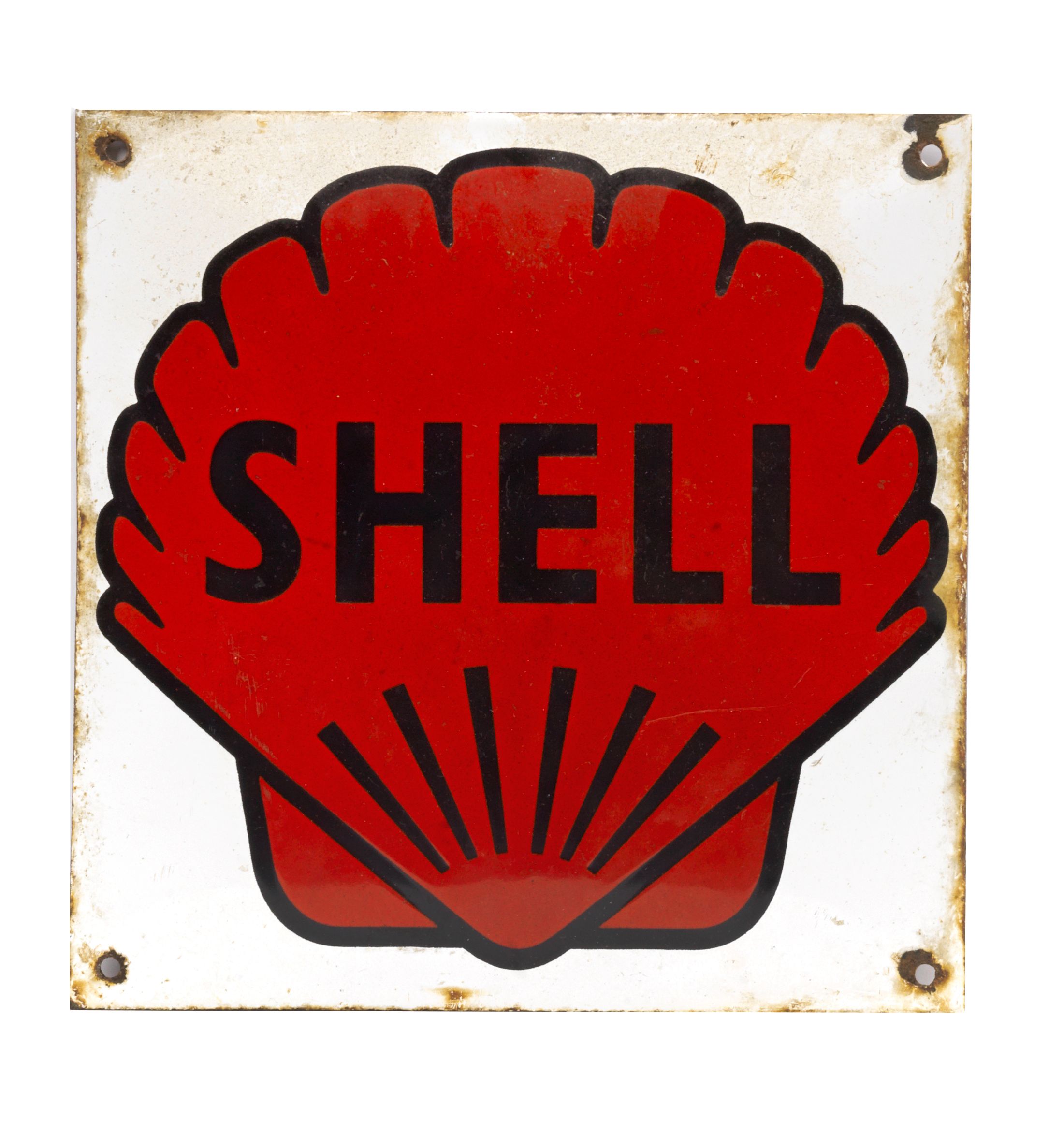 Bonhams Cars : A square Shell forecourt sign,