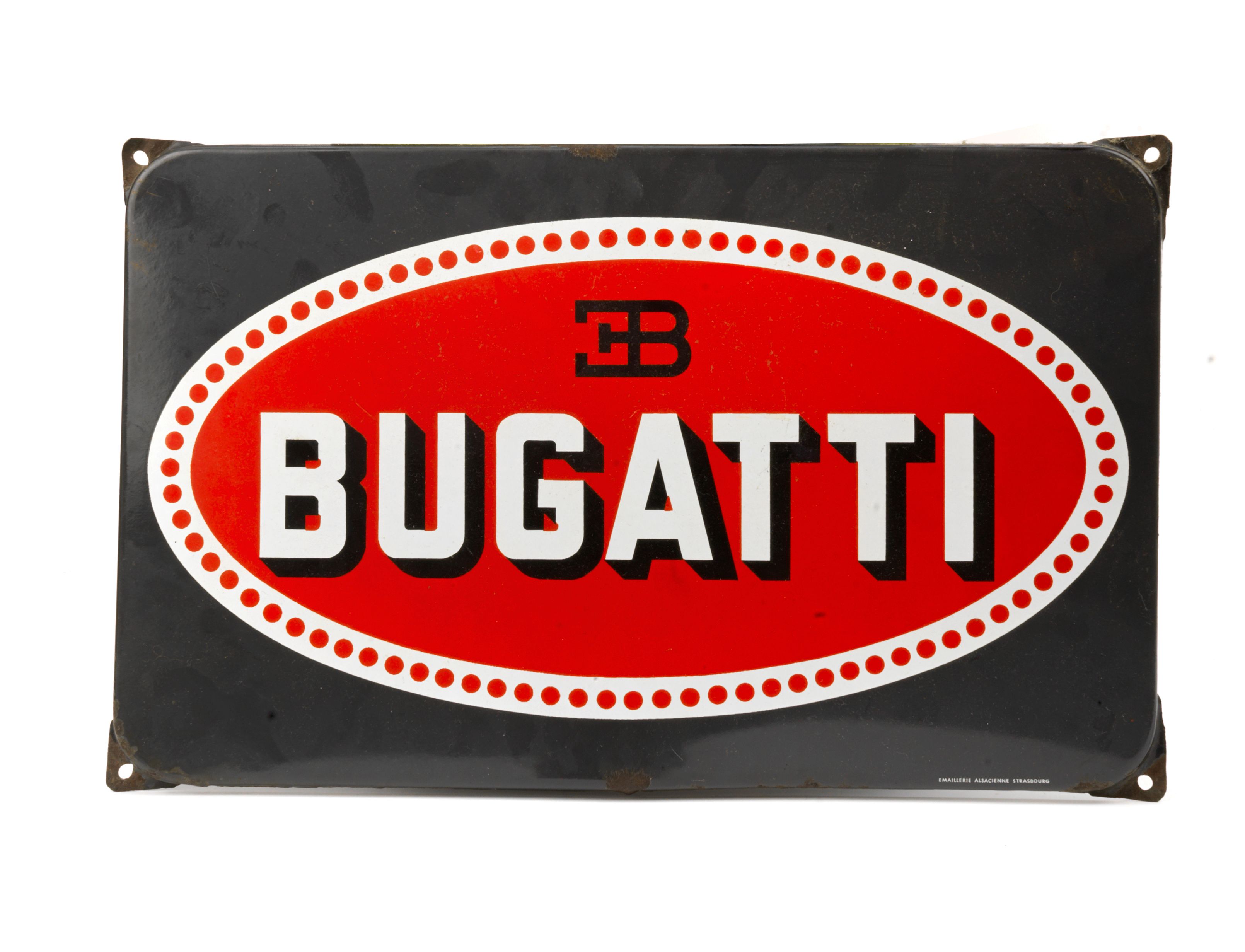 Bonhams Cars : A Bugatti enamel sign,