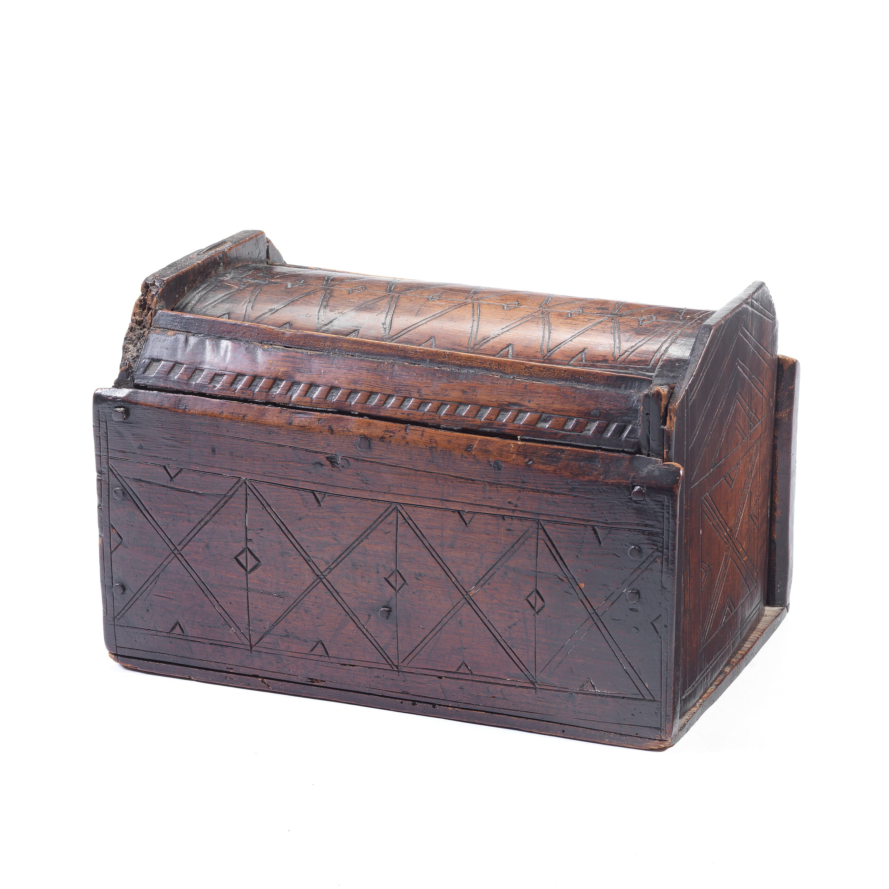 Bonhams : An unusual patinated pine domed top alms box Possibly ...