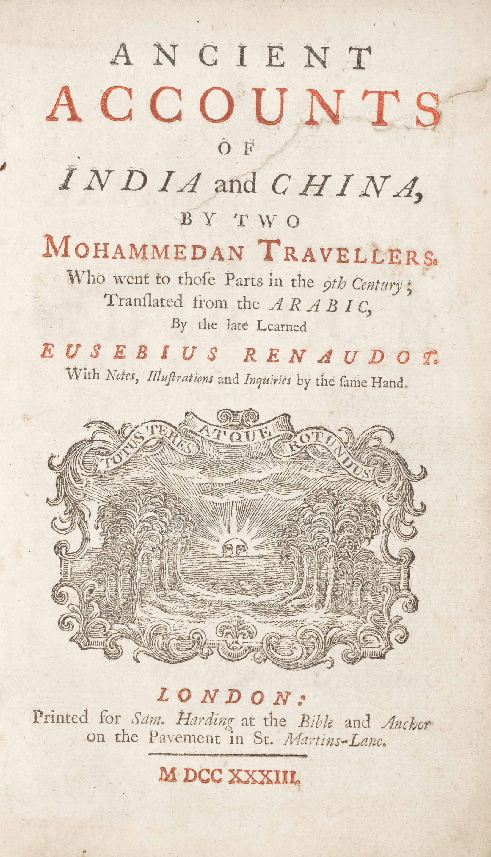 Bonhams : SULAYMAN AL TAJIR AND ABU ZAYD HASAN IBN YAZID SIRAFI Ancient ...