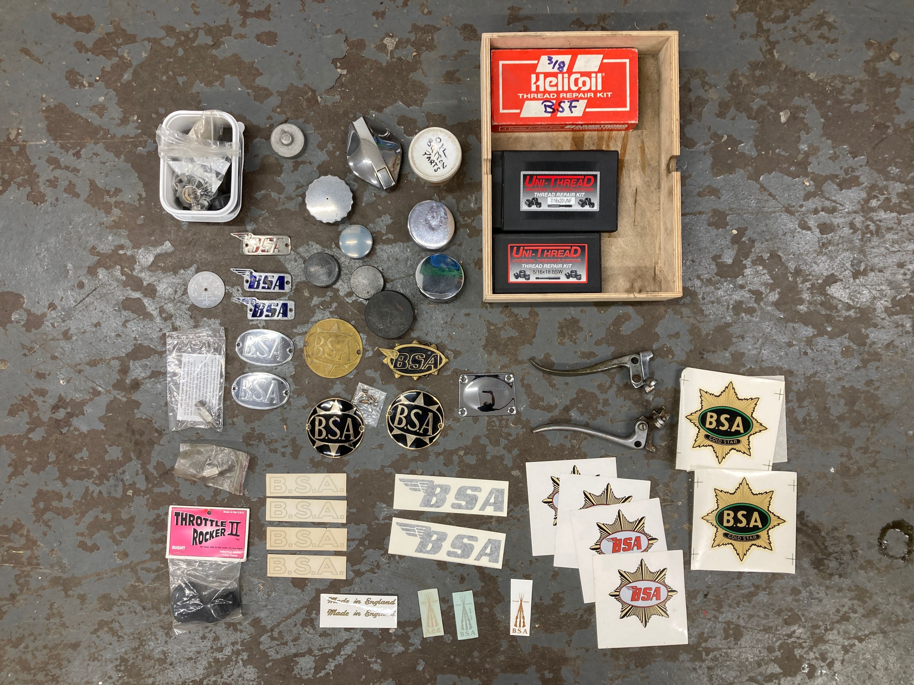 Bonhams Cars : A selection of BSA tank badges and transfers ((Qty))