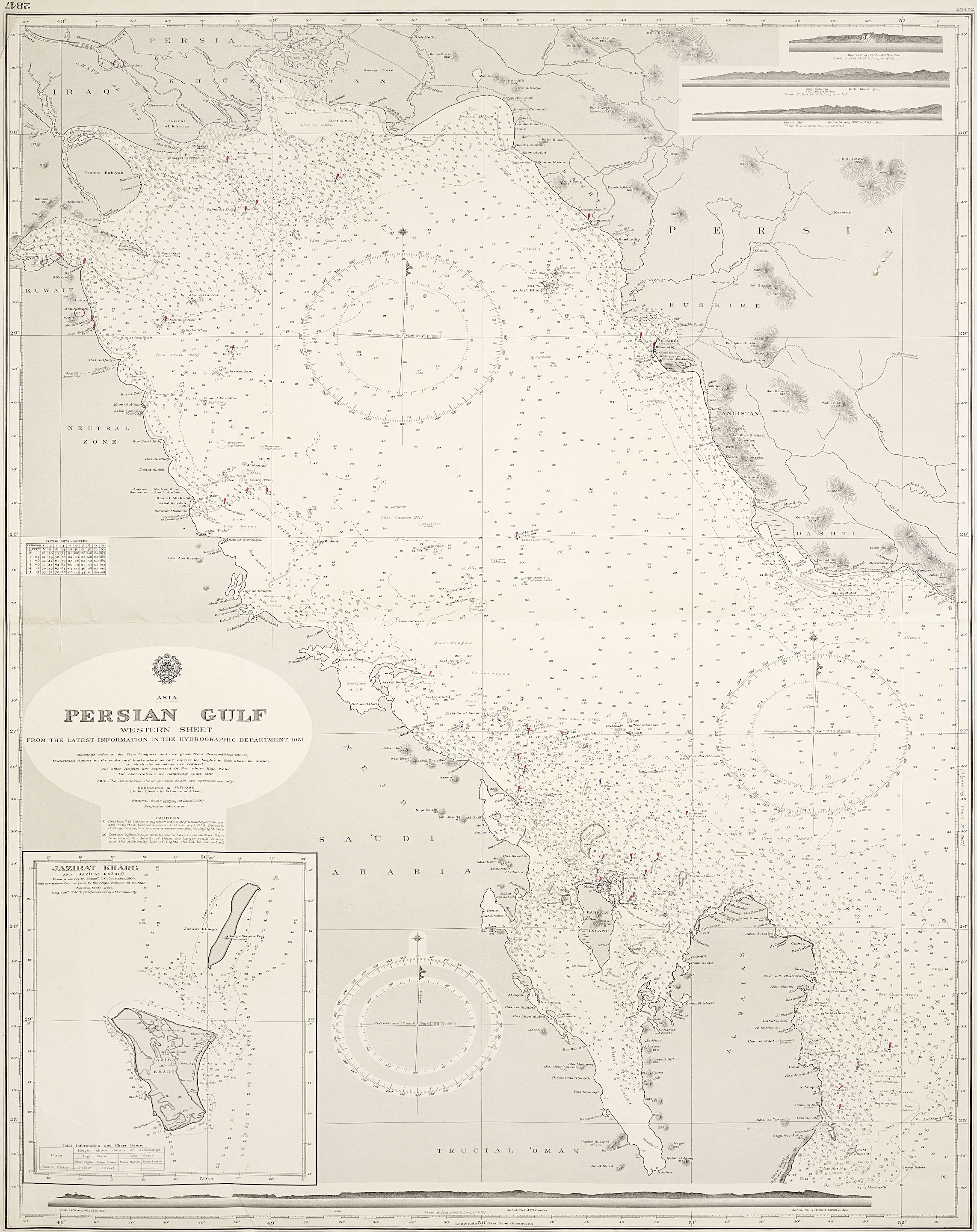 Bonhams : PERSIAN GULF - ADMIRALTY MAPS. Persian Gulf. Eastern Sheet ...