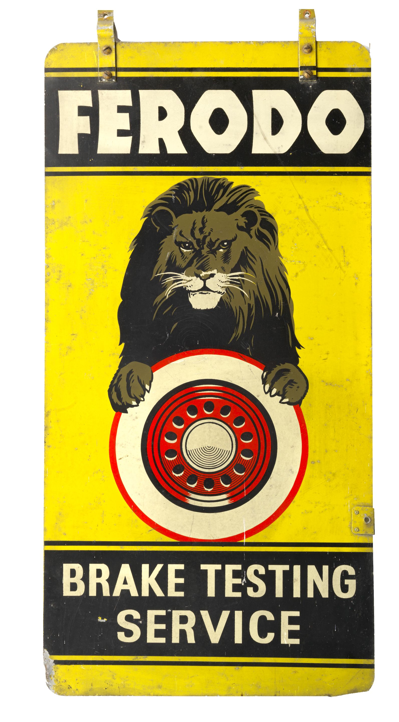 Bonhams Cars : A Ferodo Brake Testing Service double-sided hanging tin ...