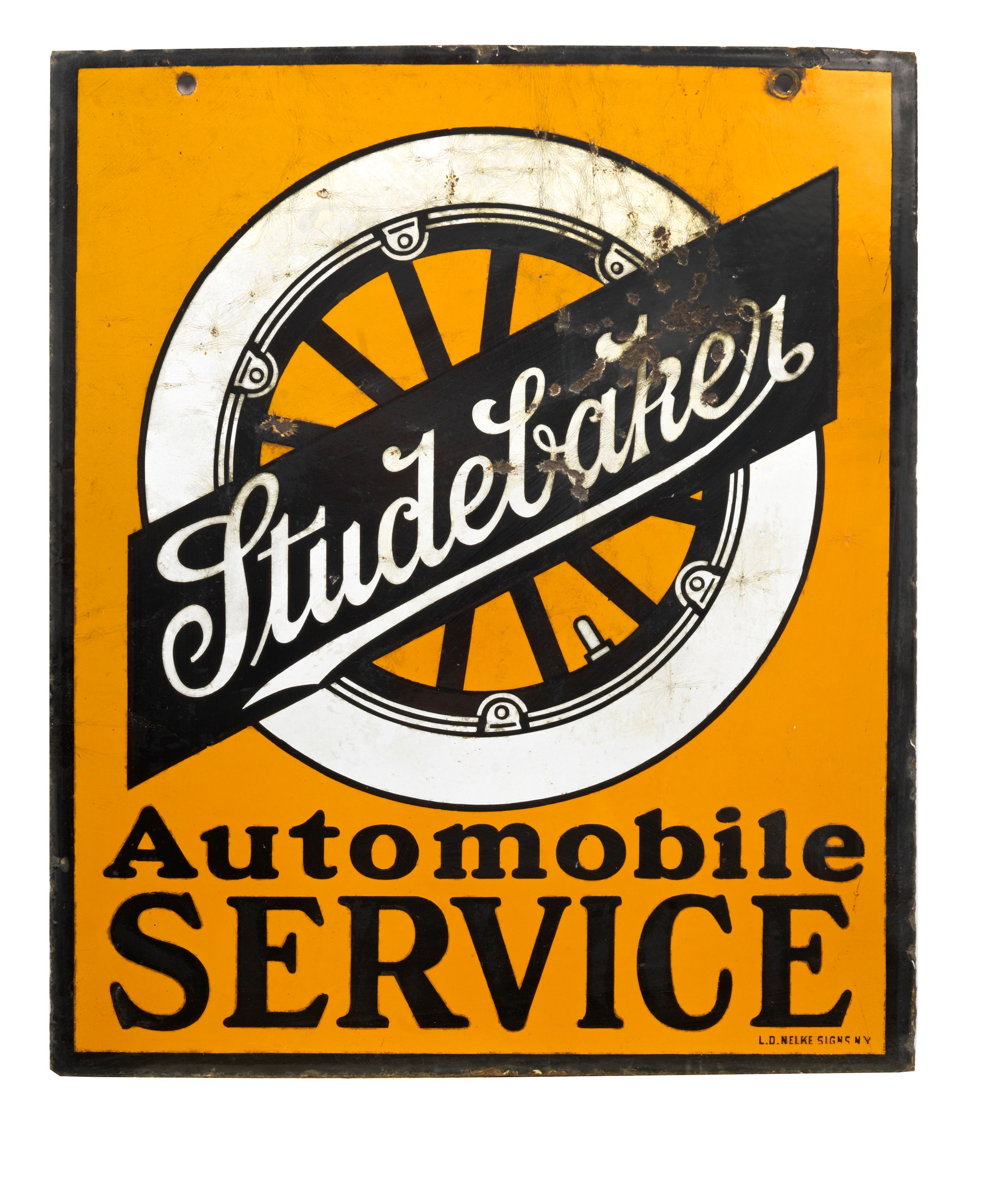 Bonhams Cars : A Studebaker Automobile Service double-sided enamel sign ...