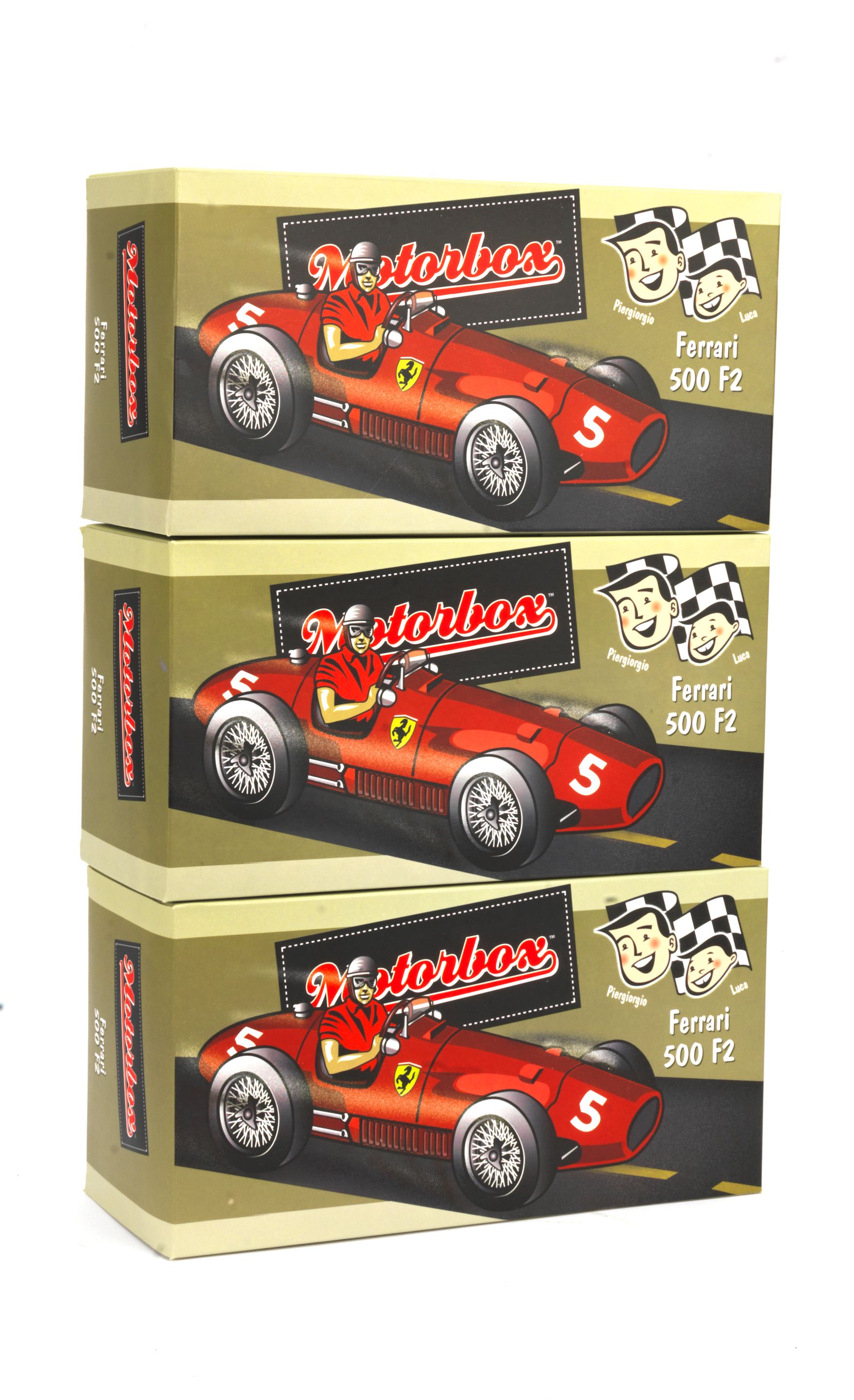 Three boxed 1:18 scale Ferrari 500 F2 models, by Exoto Motorbox ...