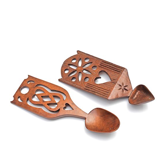 Bonhams : A late 19th century love spoon, together with another (2)