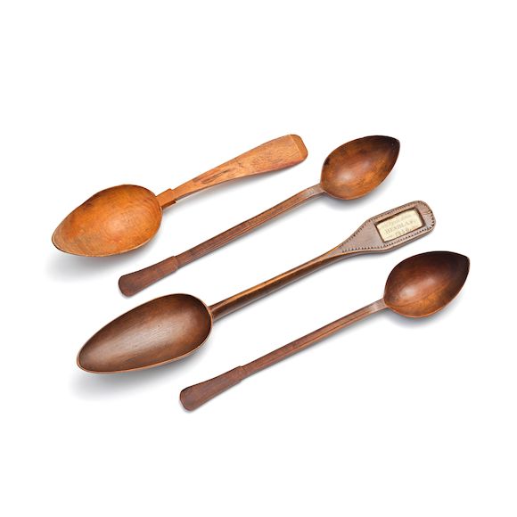 Bonhams : A pair of Welsh 18th century spoons, together with two others (4)