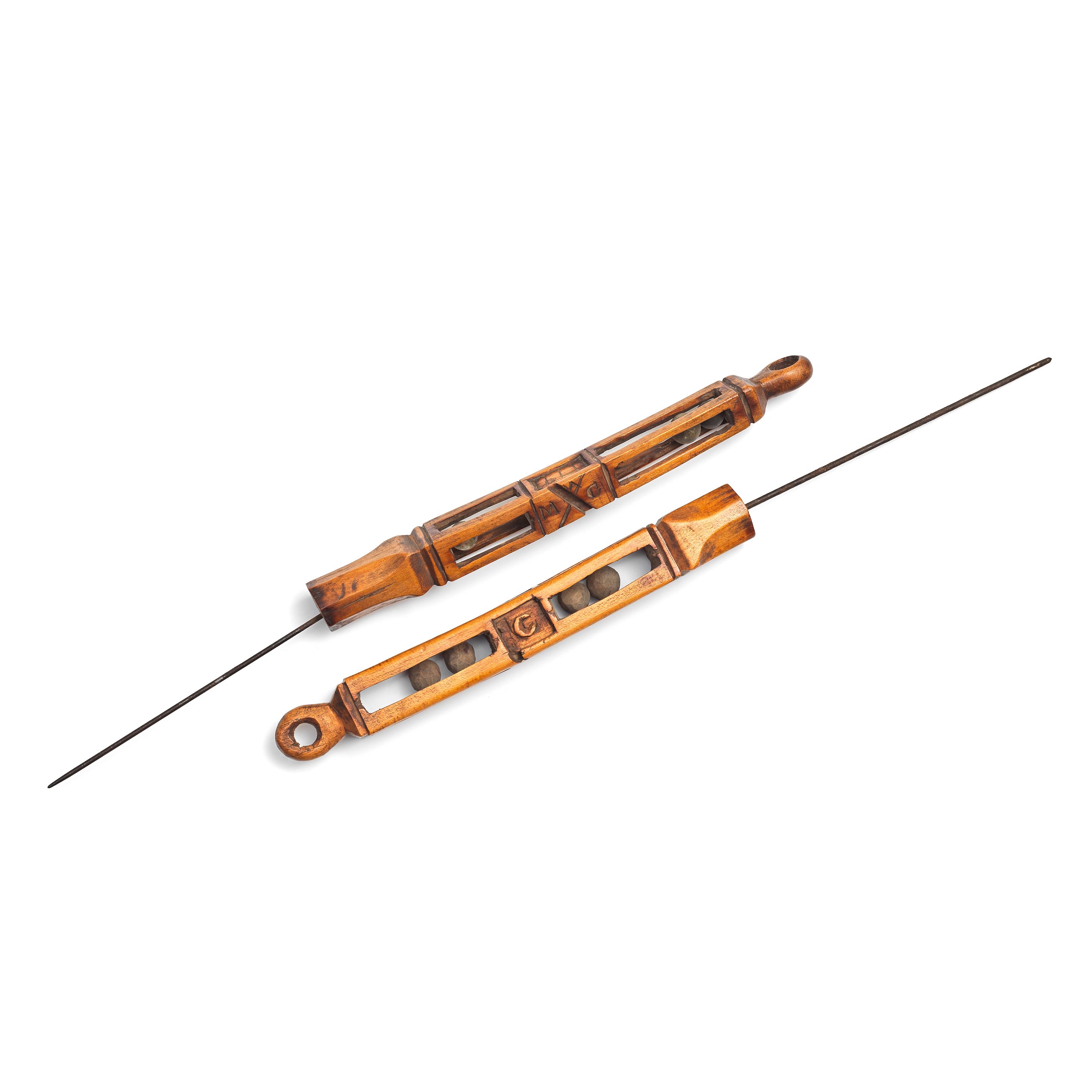Bonhams : An unusual pair of needle sheaths 18th / 19th century (2)