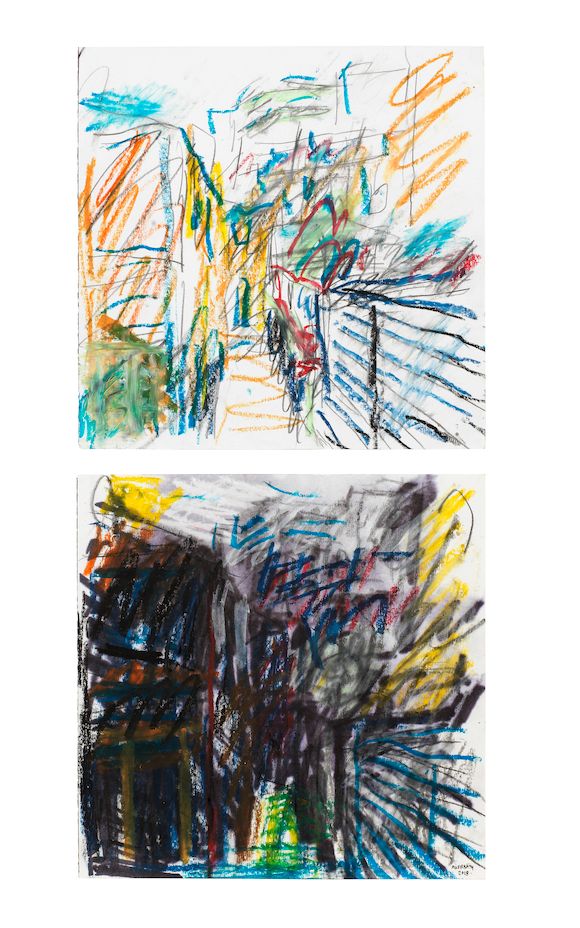Bonhams : FRANK AUERBACH (B. 1931) Two Sketches for 'From the Studio' 2018