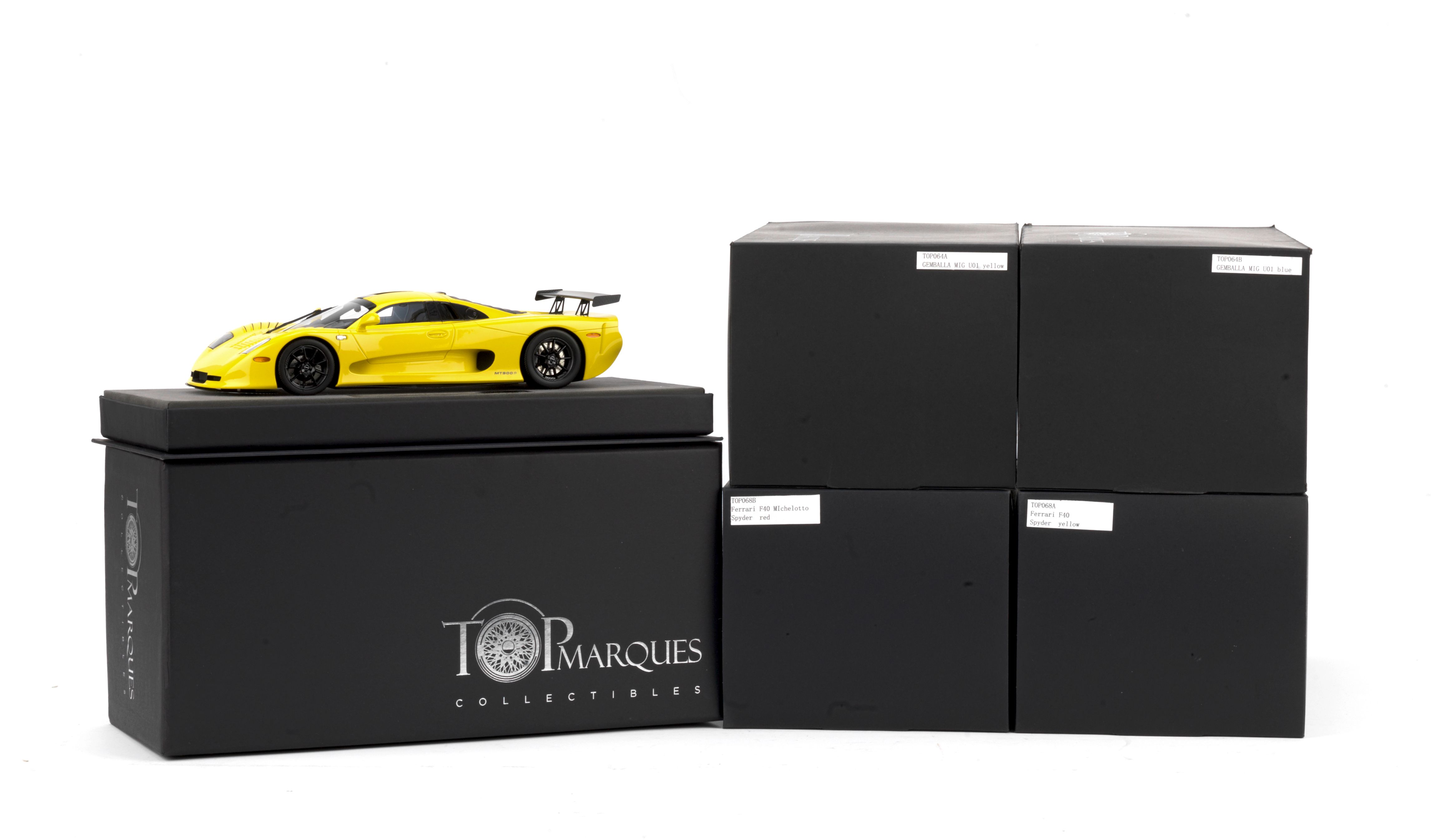 Bonhams Cars : Five boxed 1:18 scale model cars by Top Marques, ((5))