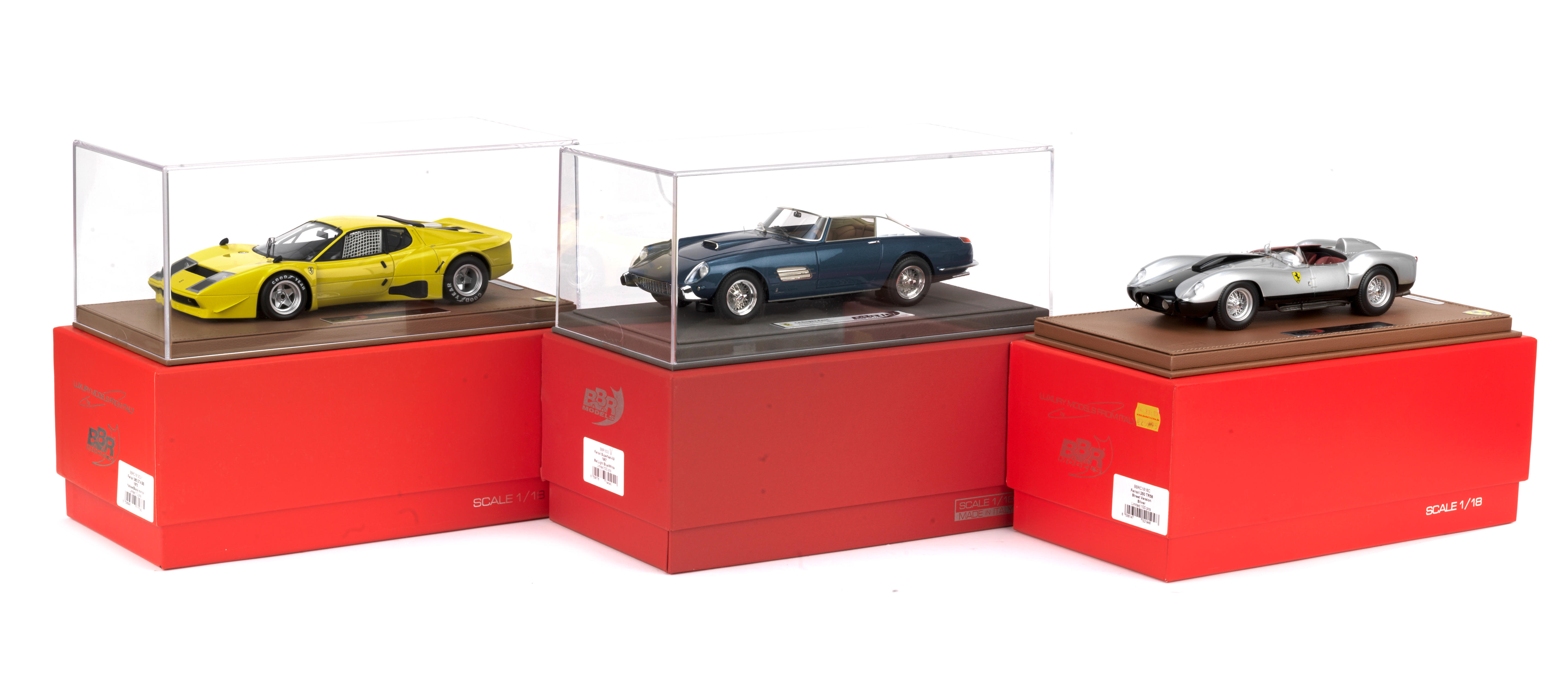 Bonhams Cars Three Boxed 118 Scale Model Cars By Bbr Models Italian