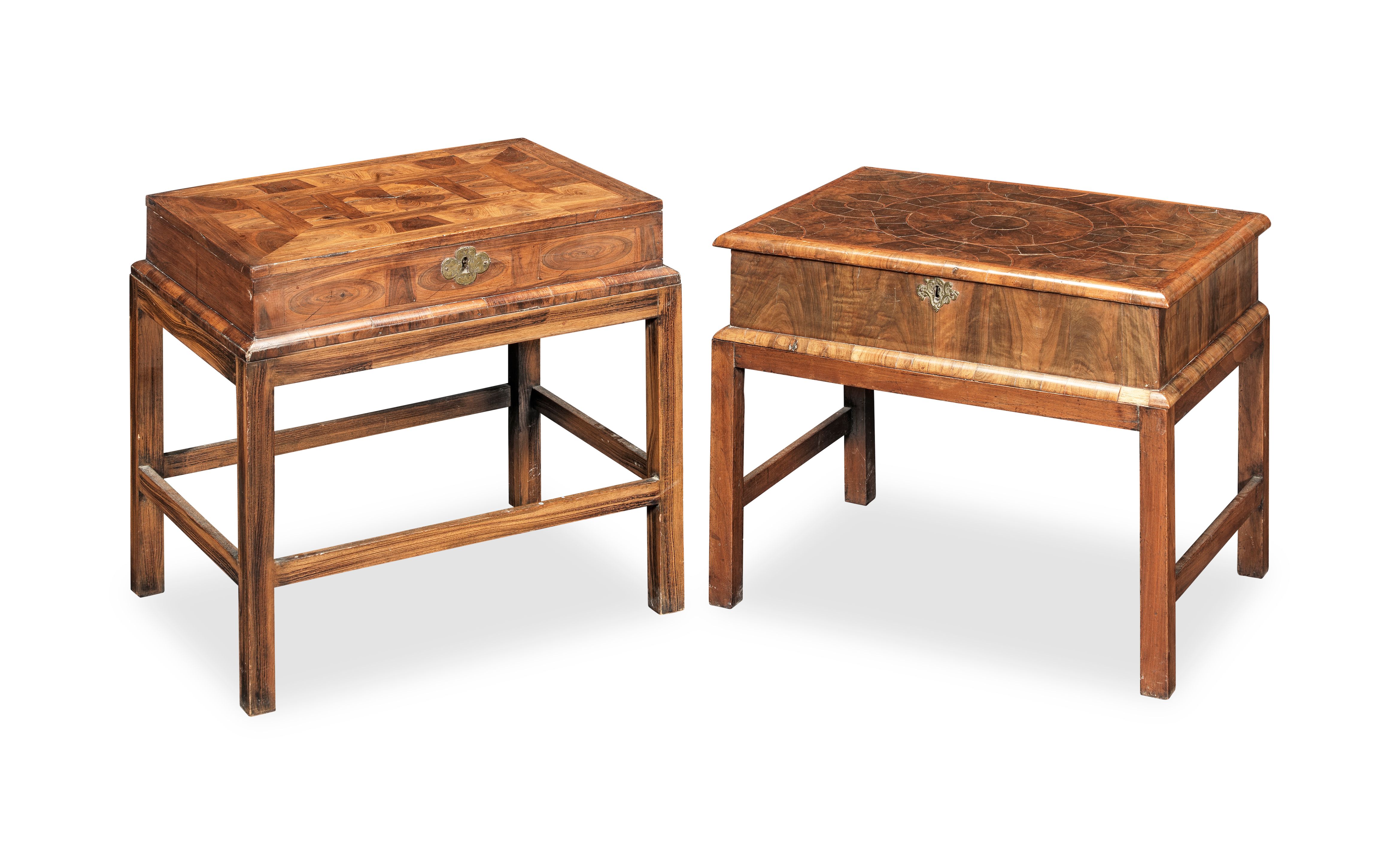 Bonhams : Two oyster veneered lace boxes-on-stands One lace box ...