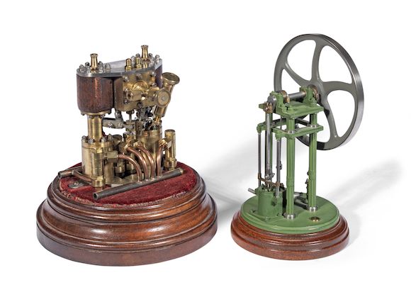 Bonhams : TWO SMALL VERTICAL STEAM ENGINES, ENGLISH, 20TH CENTURY, (2)