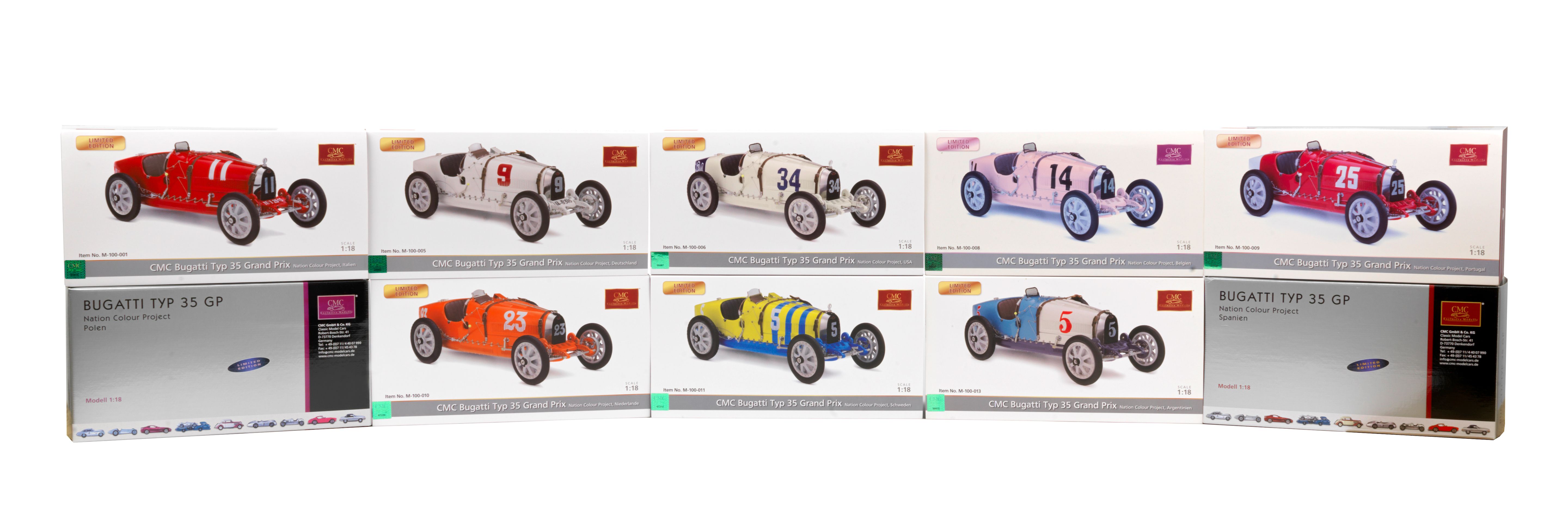 Bonhams Cars : Ten boxed 1:18 scale Bugatti Type 35 Grand Prix ...