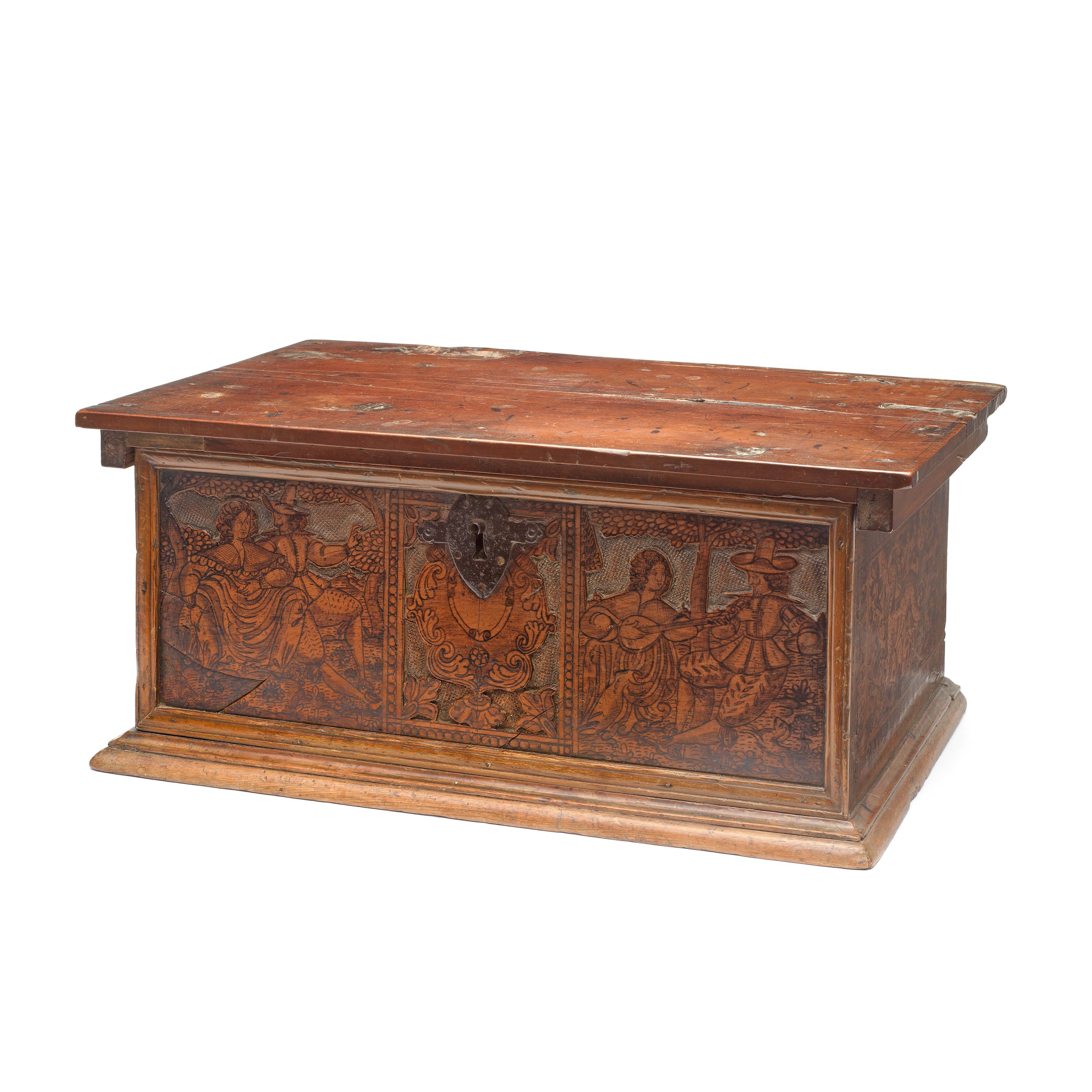 Bonhams : An early 17th century cedar wood document boxProbably North ...