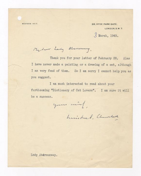 Bonhams : CHURCHILL (WINSTON S.) Two typed letters signed ("Yours ...