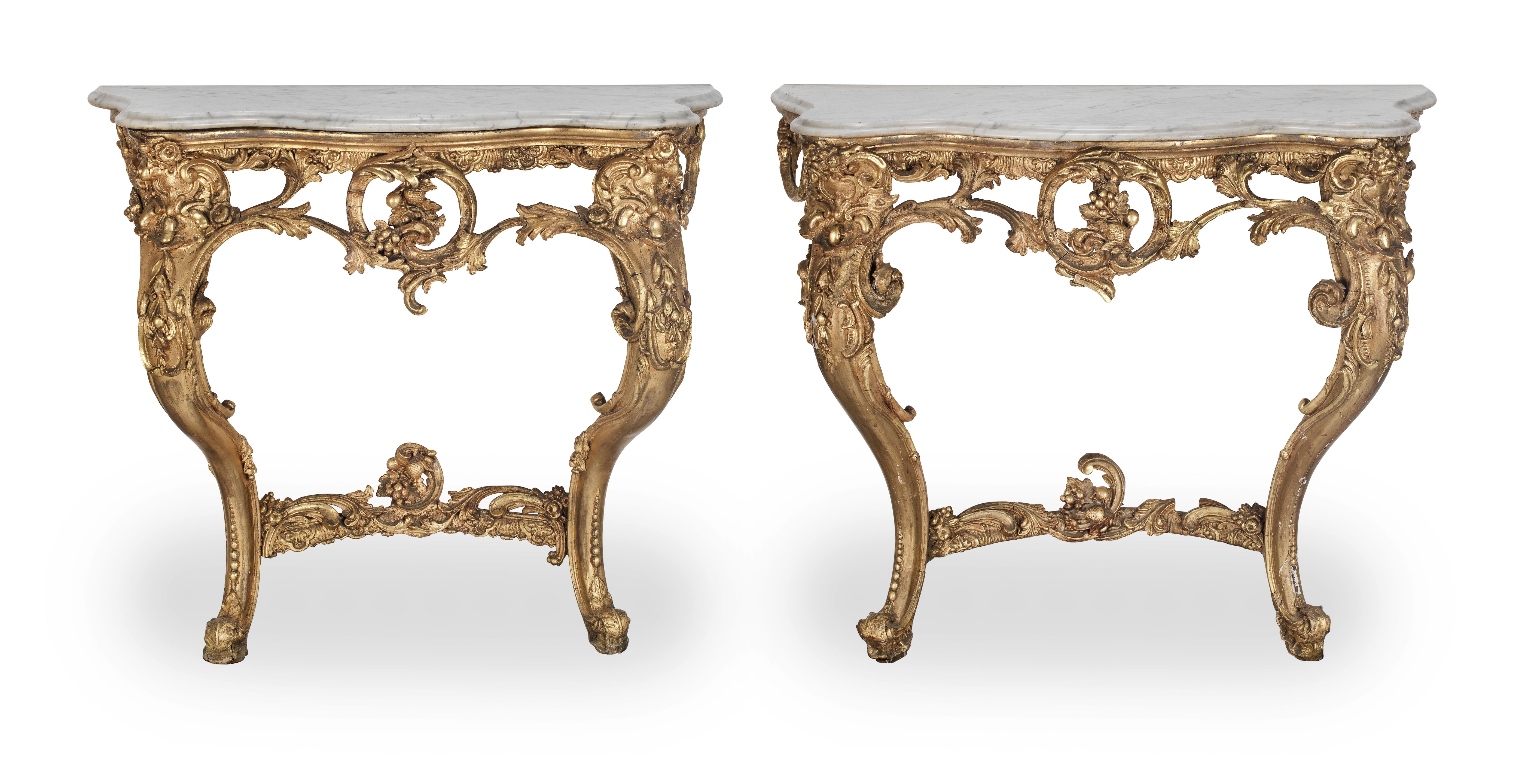 Bonhams : A pair of late 19th century Rococo revival giltwood and gilt ...