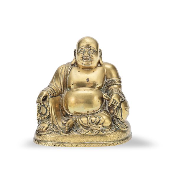 Bonhams : A GILT BRONZE FIGURE OF BUDAI Qing Dynasty