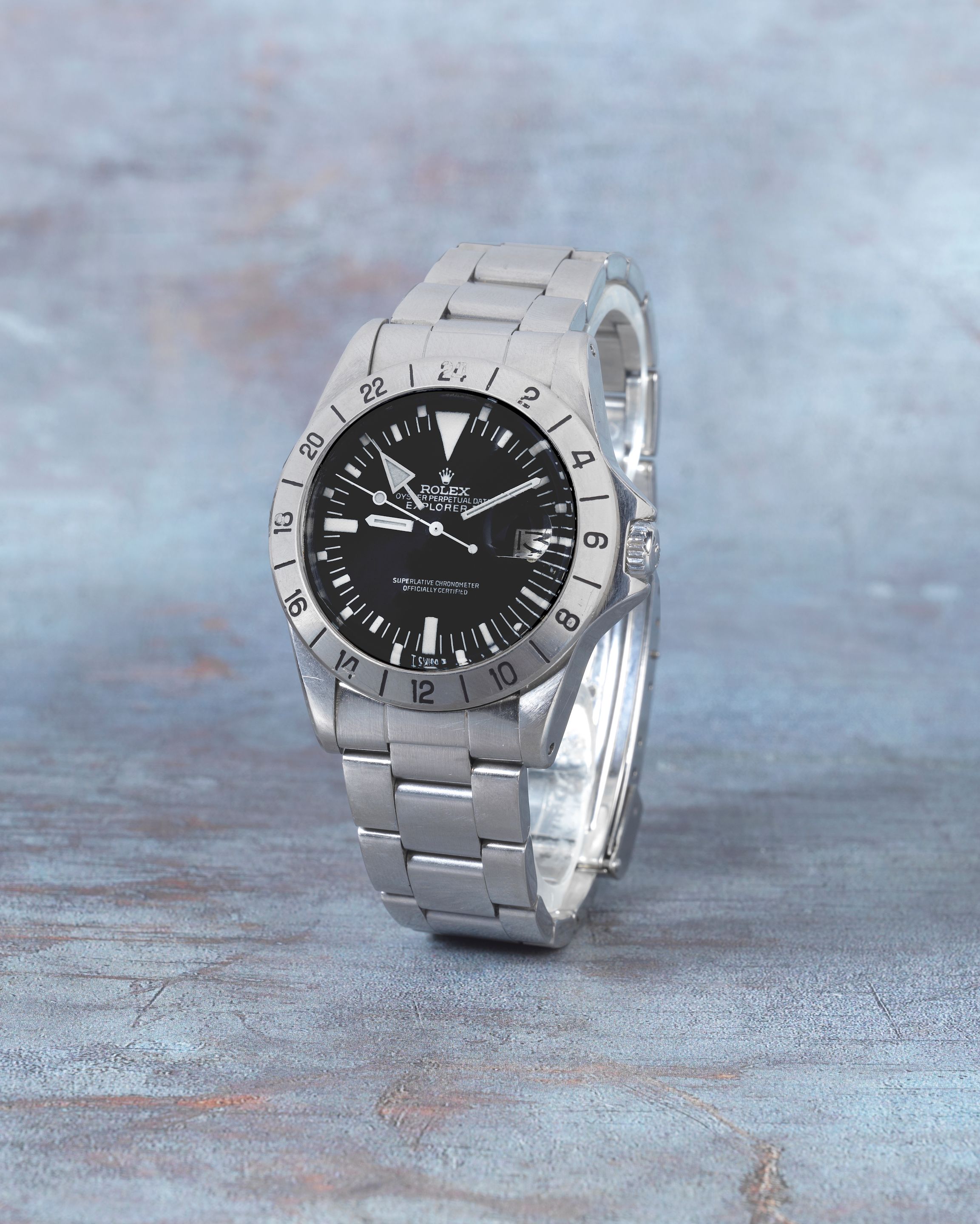 Bonhams : Rolex. A stainless steel automatic calendar bracelet watch ...