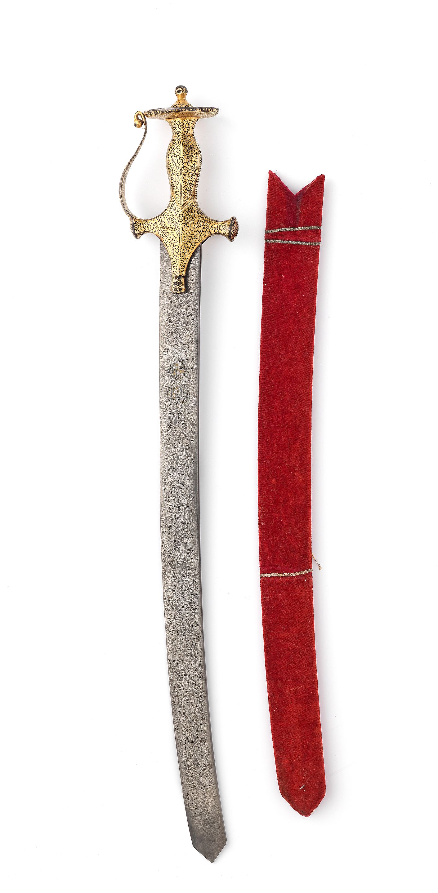 Bonhams : A fine shortened shamshir blade with gold koftgari steel ...