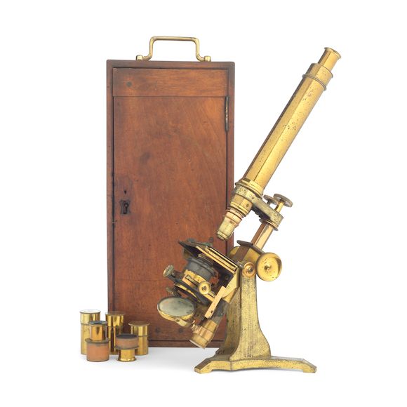 Bonhams : A ROSS COMPOUND MONOCULAR MICROSCOPE, ENGLISH, SECOND HALF ...