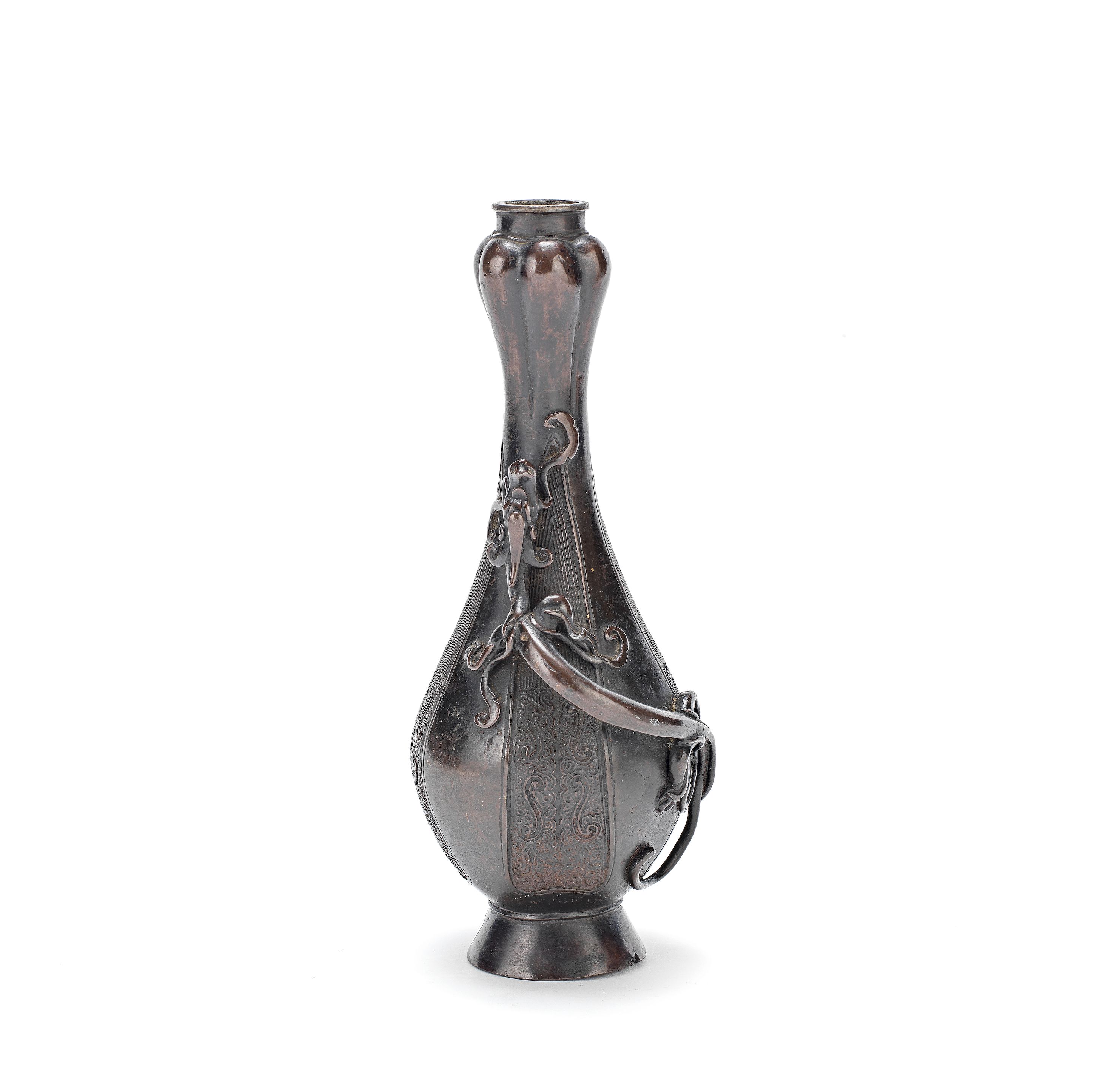 Bonhams : A BRONZE CHILONG VASE Ming Dynasty
