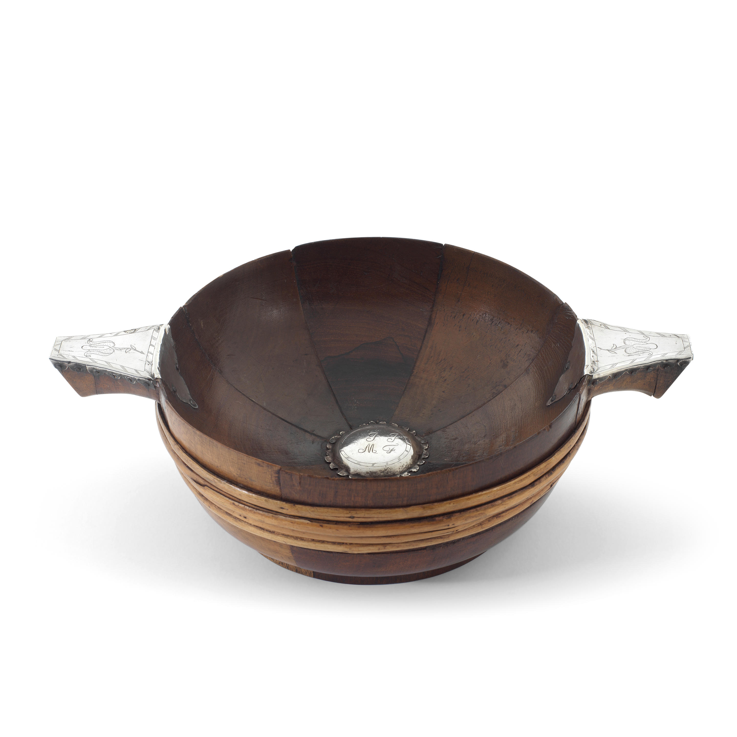 Bonhams A Large Early 18th Century Silver Mounted Laburnum Quaich