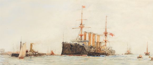 Bonhams : Charles Edward Dixon (British, 1872-1934) 'HMS Powerful off ...