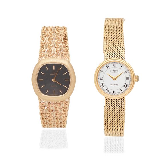 Bonhams : OMEGA WRISTWATCH; ROTARY GOLD WRISTWATCH