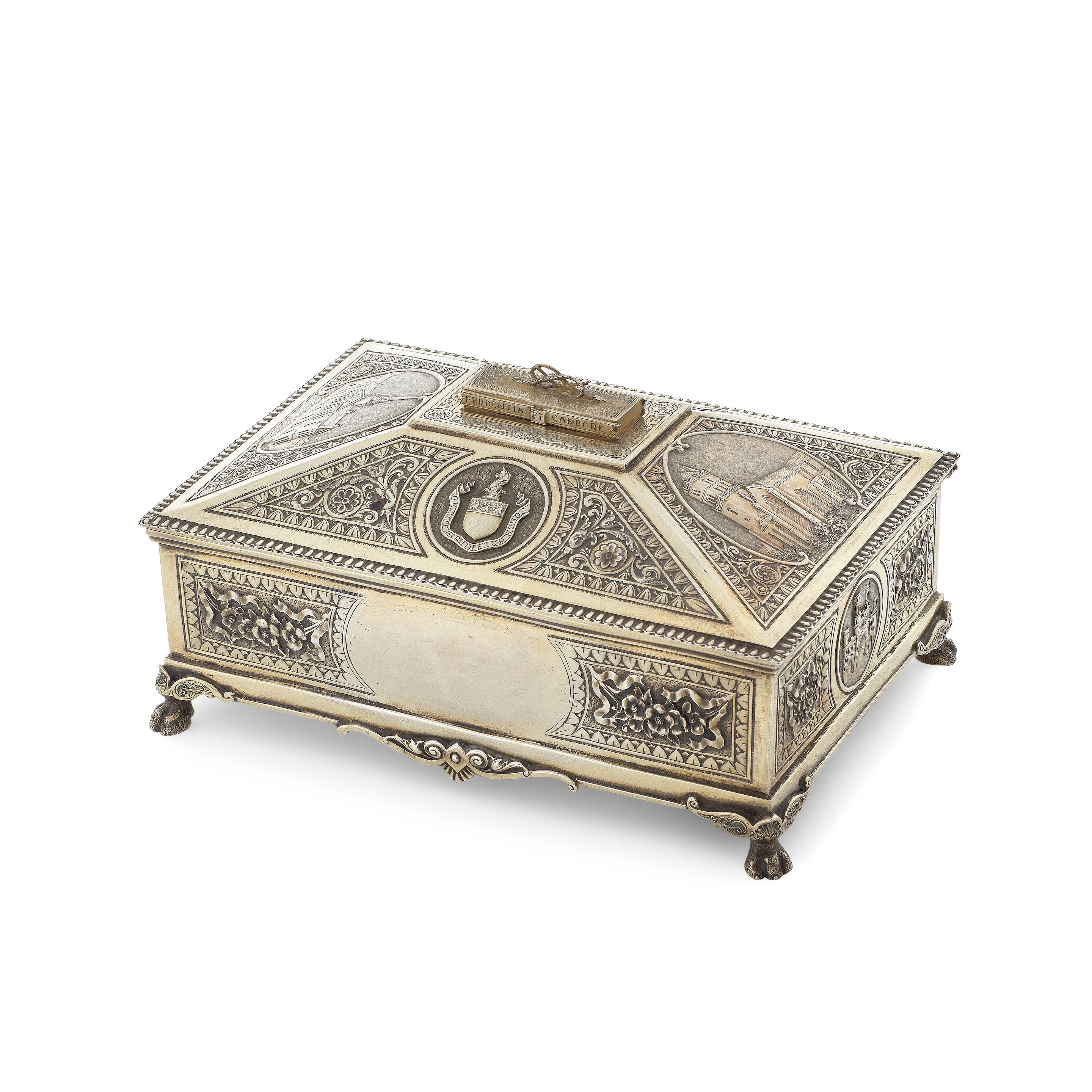 Bonhams : A VICTORIAN SCOTTISH SILVER-GILT FREEDOM CASKET James Reid ...