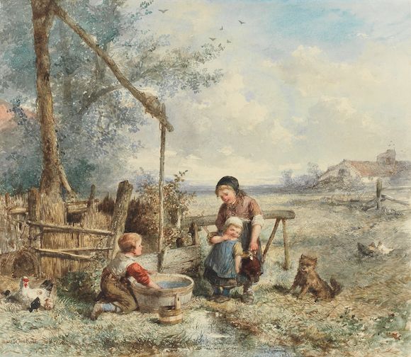 Bonhams : Johannes Marius ten Kate (Dutch, 1859-1896) Outside chores ...