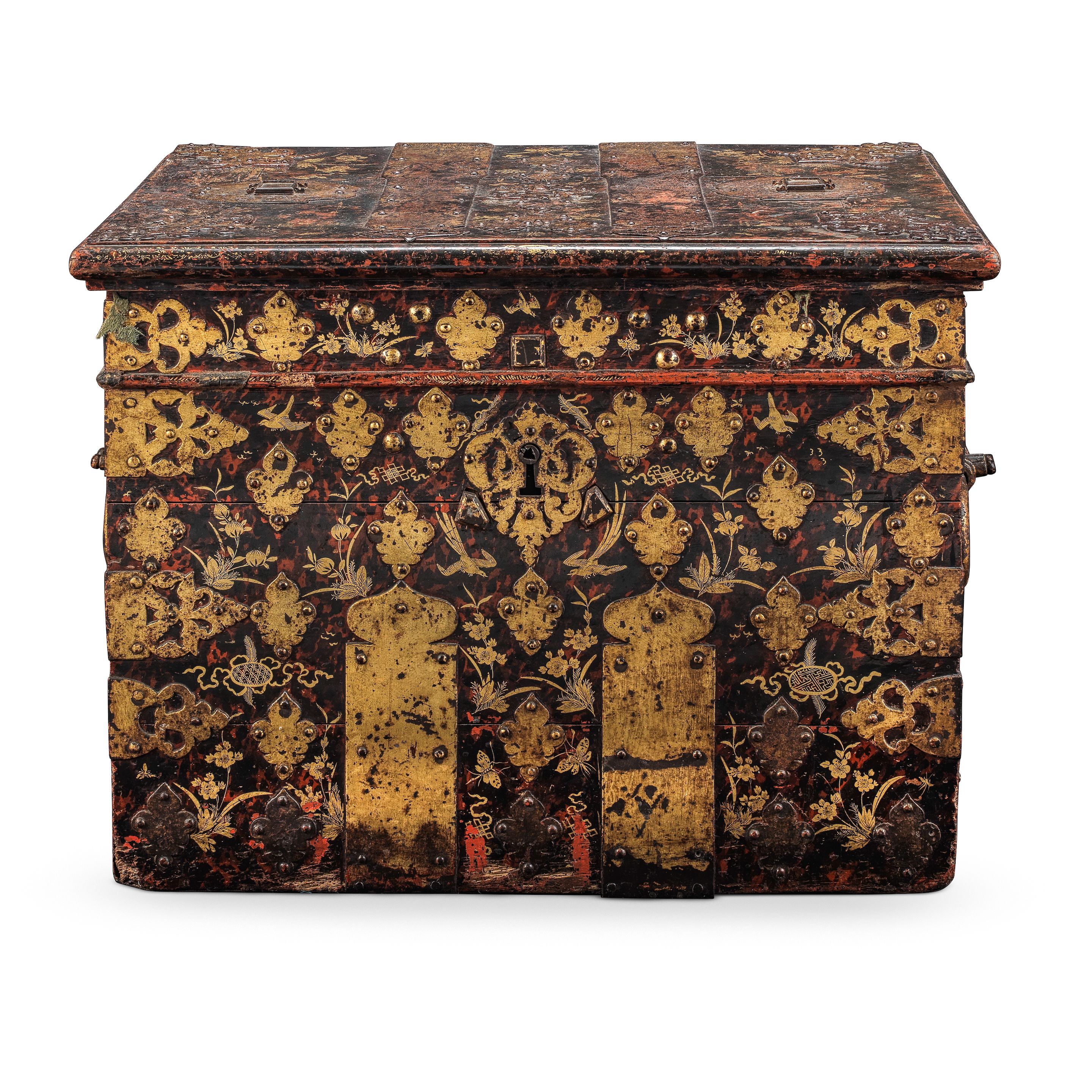 Bonhams : A 17th century and later simulated tortoiseshell, gilt ...
