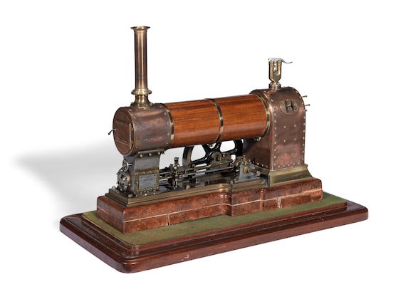 Bonhams : A MODEL UNDERTYPE STATIONARY HORIZONTAL STEAM ENGINE, ENGLISH ...