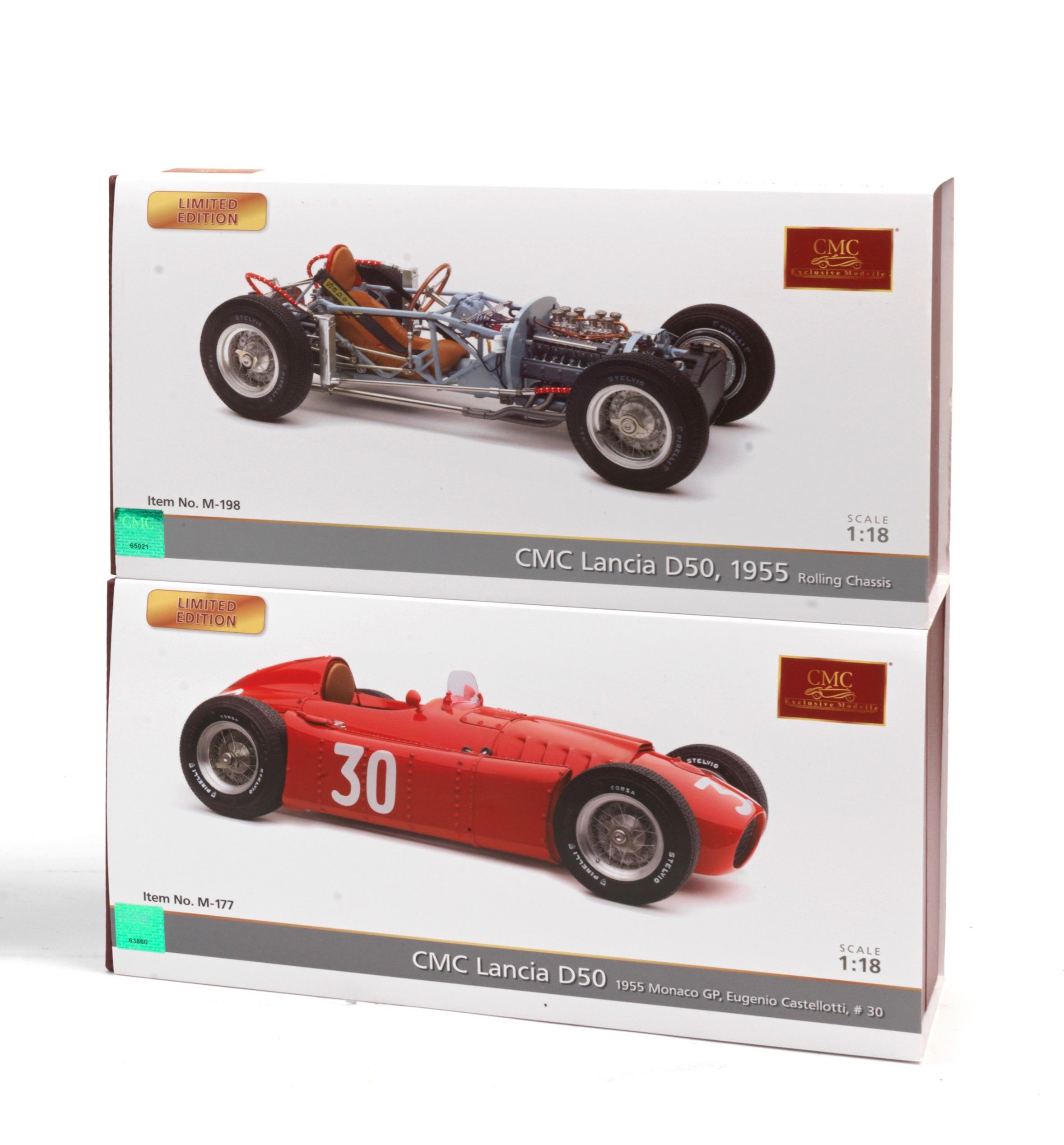 Bonhams Cars : Two boxed 1:18 scale 1955 Grand Prix Lancia D50 limited ...